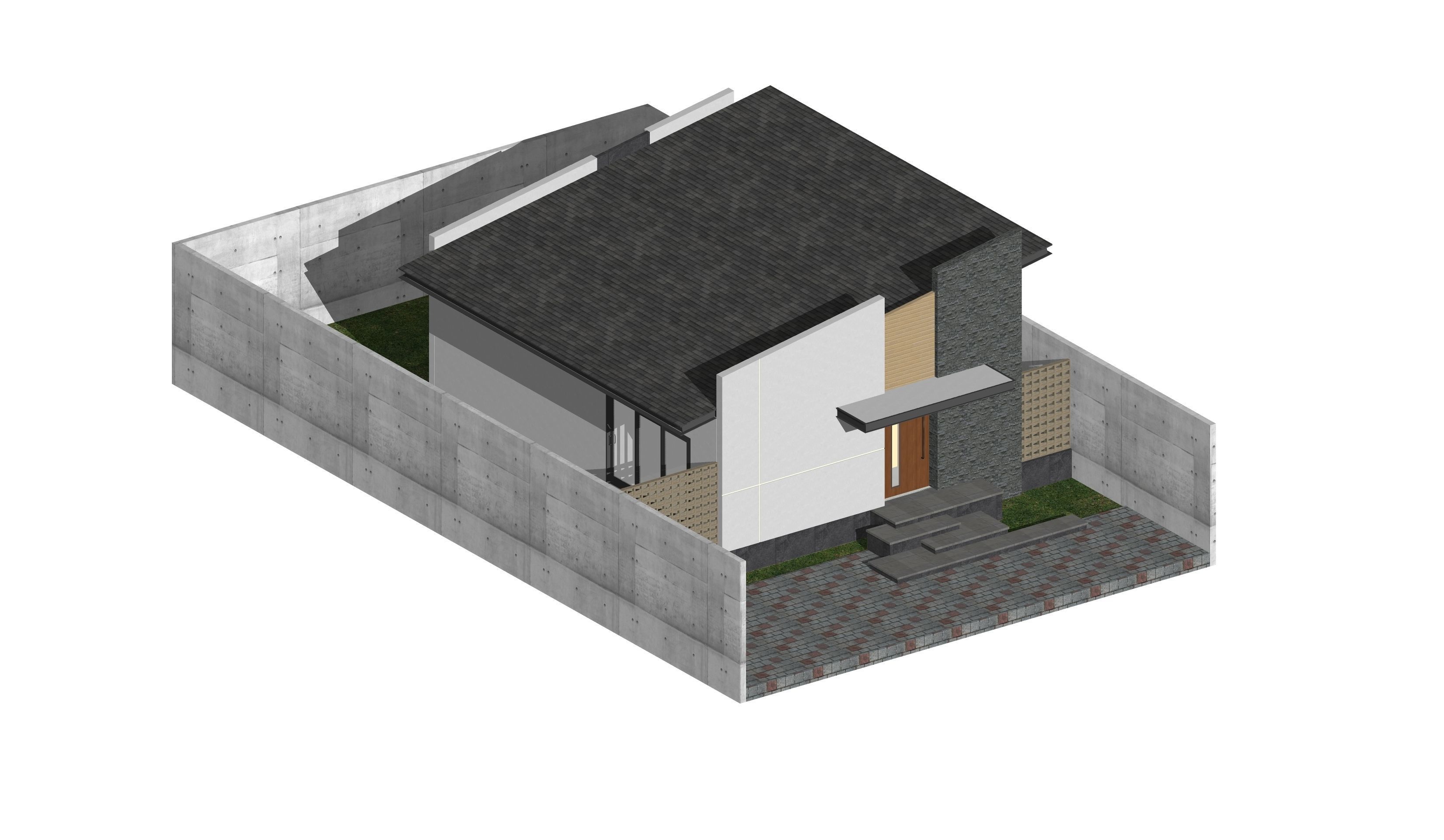 Modern simple house design 3D model | CGTrader