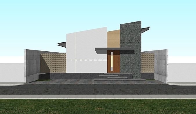 Modern simple house design 3D model | CGTrader