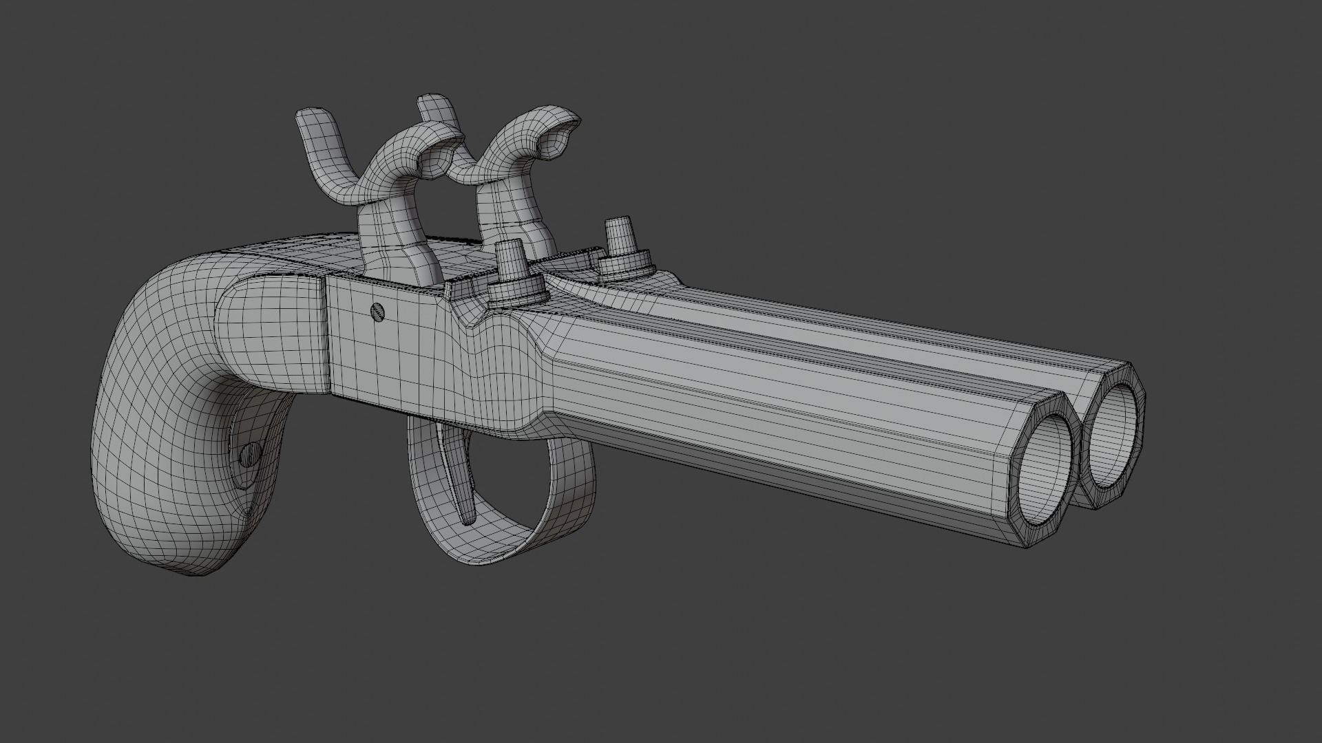 Double Barrel Derringer 3D model | CGTrader