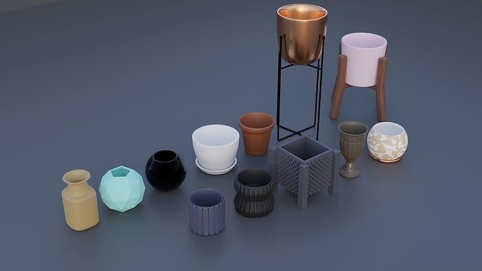 Flower Pots Blender 3D Assets 3D model | CGTrader