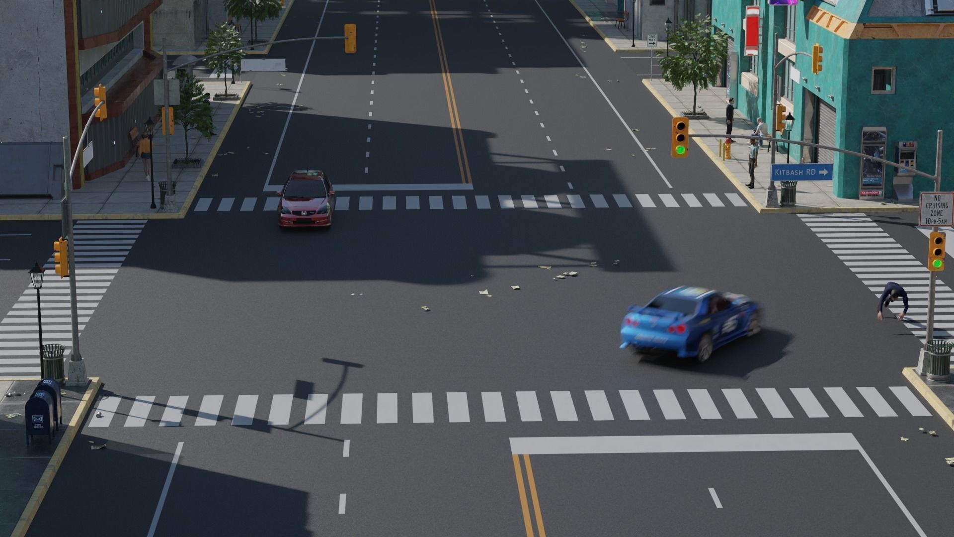 3D model Kitbash Streets Intersections and Signs VR / AR / low-poly | CGTrader