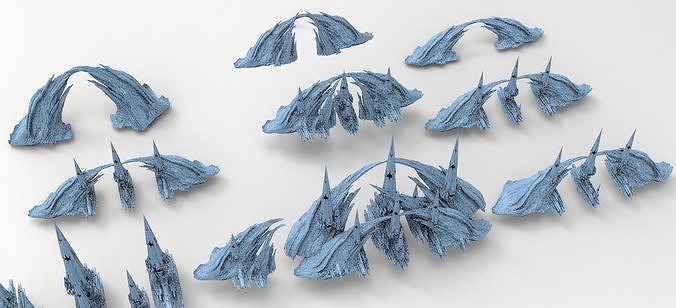 Sci fi Alien Cliff bridge Crystal Shards Collection 3D model | CGTrader