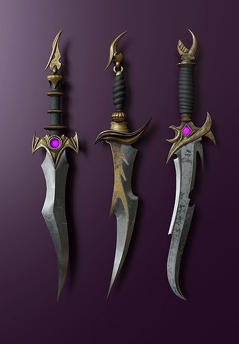 Fantasy Dagger Set 33 3D model | CGTrader