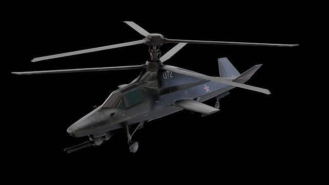 3D model Ka 58 black Ghost Helicopter VR / AR / low-poly | CGTrader