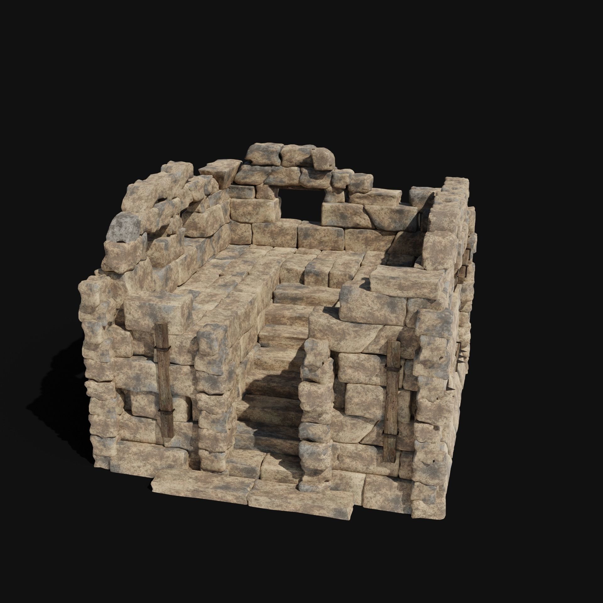 3D model CASTLE RUIN WALLS TOWER WALL WATCHTOWER CONSTRUCTION ...