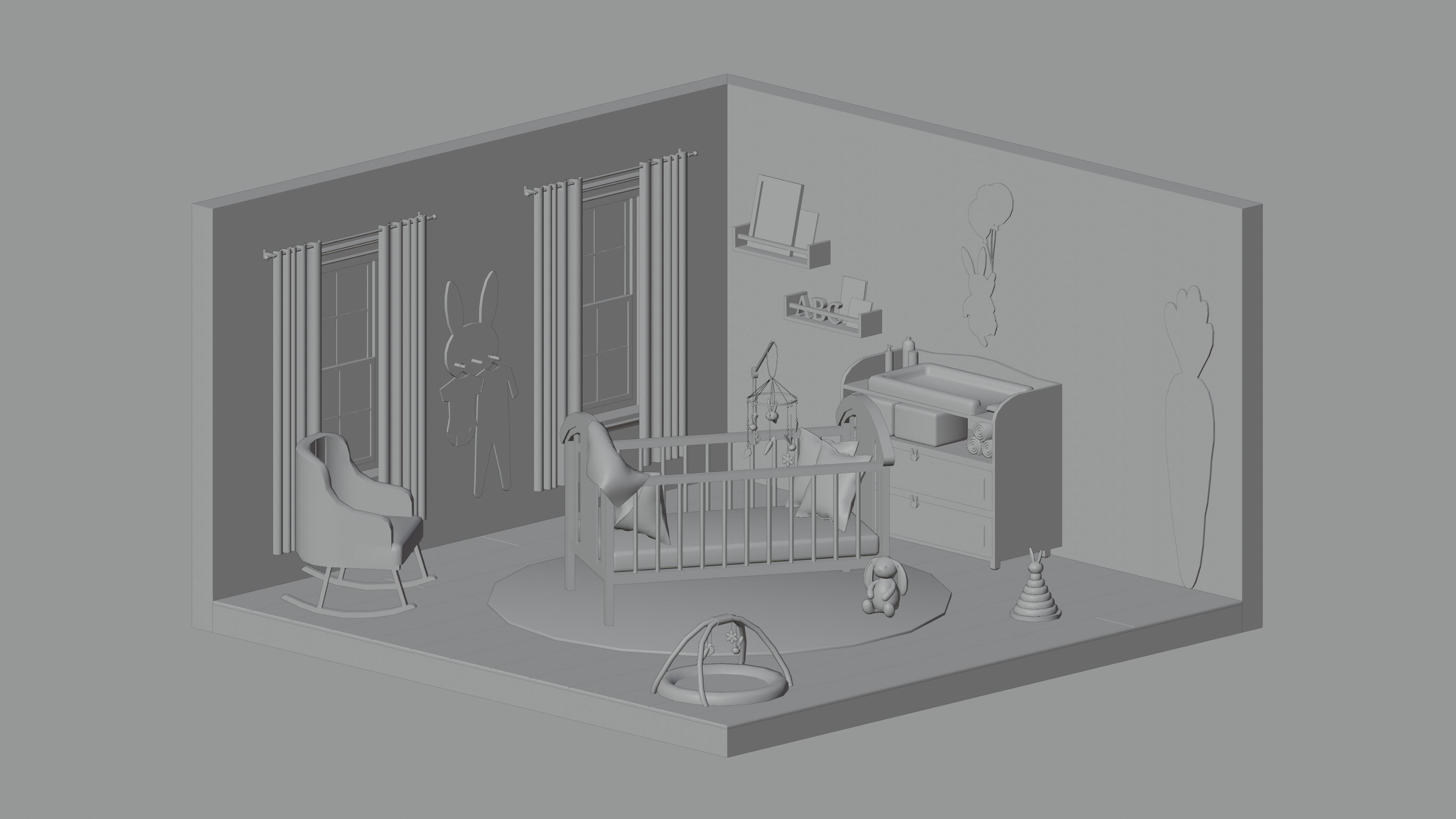 3D model Baby room VR / AR / low-poly | CGTrader