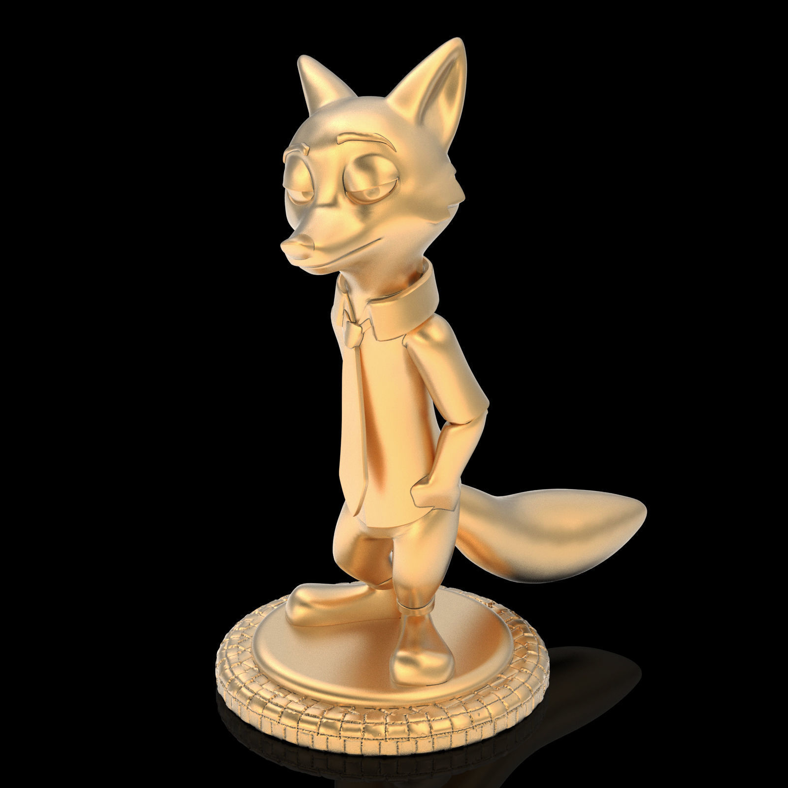 Nick Wilde Zootopia statue silver gold printable 3D model 3D model 3D ...