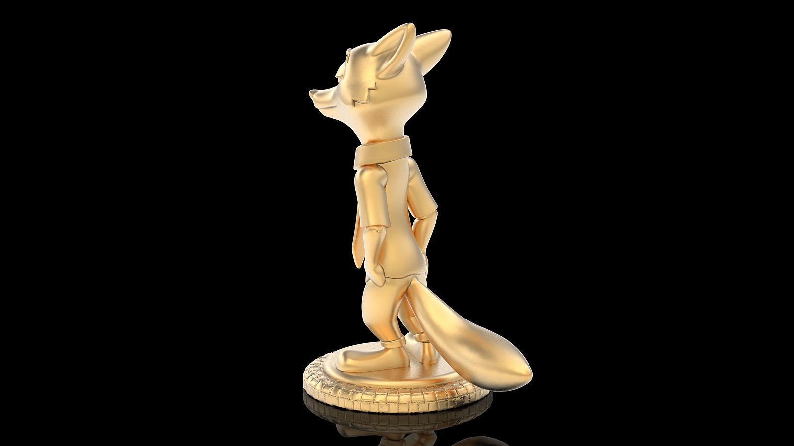 Nick Wilde Zootopia statue silver gold printable 3D model 3D model 3D ...