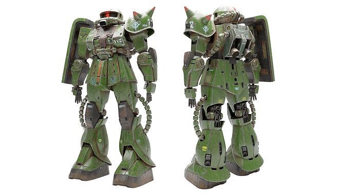MS-06F Zaku Mobile Suit UC 0079 3D model rigged | CGTrader