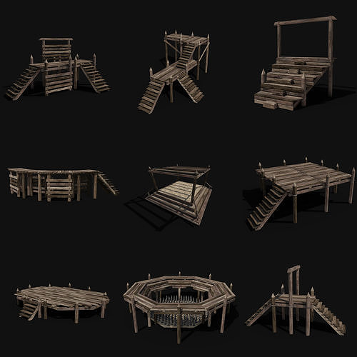 3D model ARENA FIGHT BATTLE MEDIEVAL WAR FIGHTING TRAP BUILDER ...
