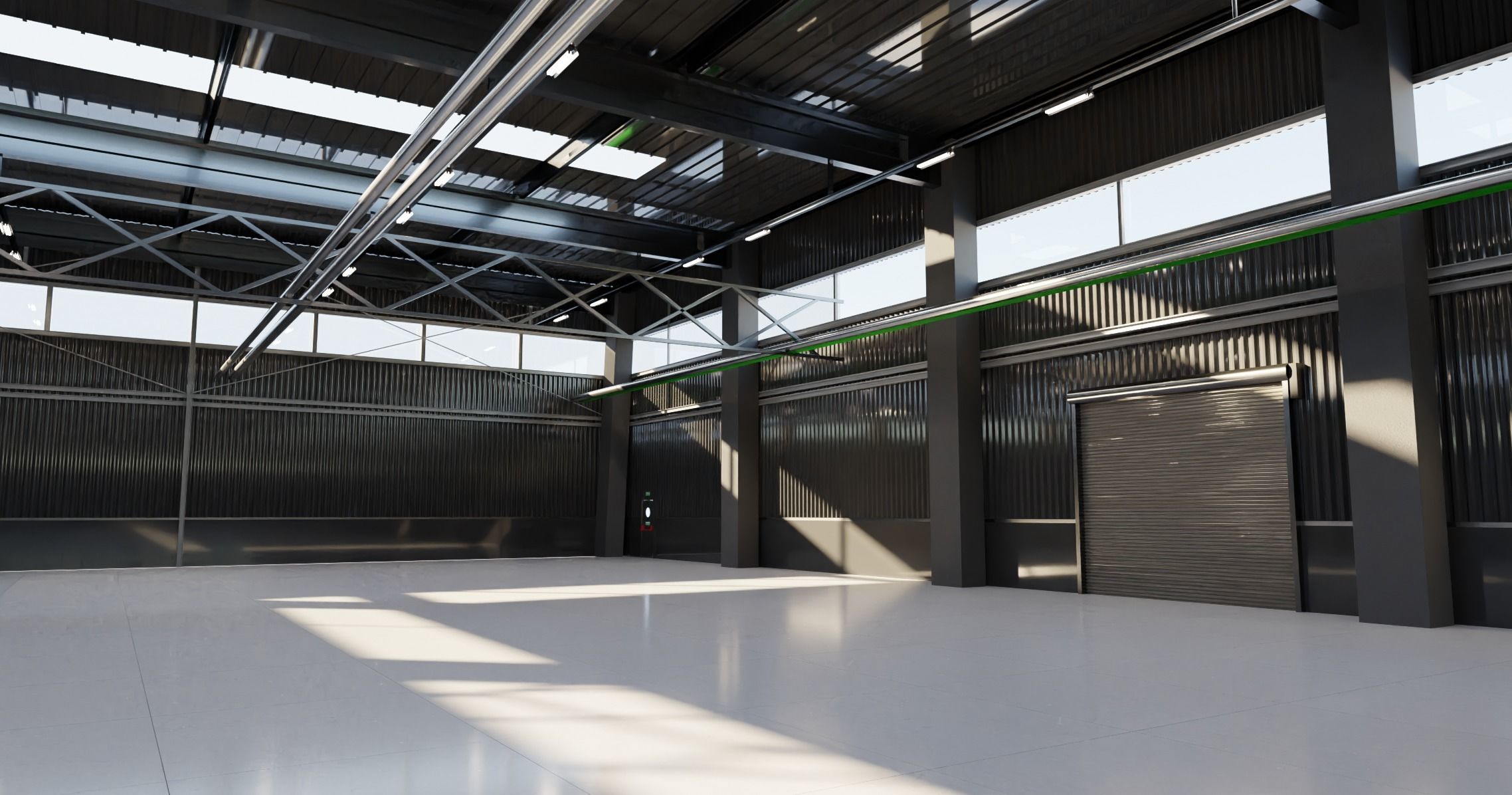 Hangar warehouse interior industrial building for visualization 3D model | CGTrader