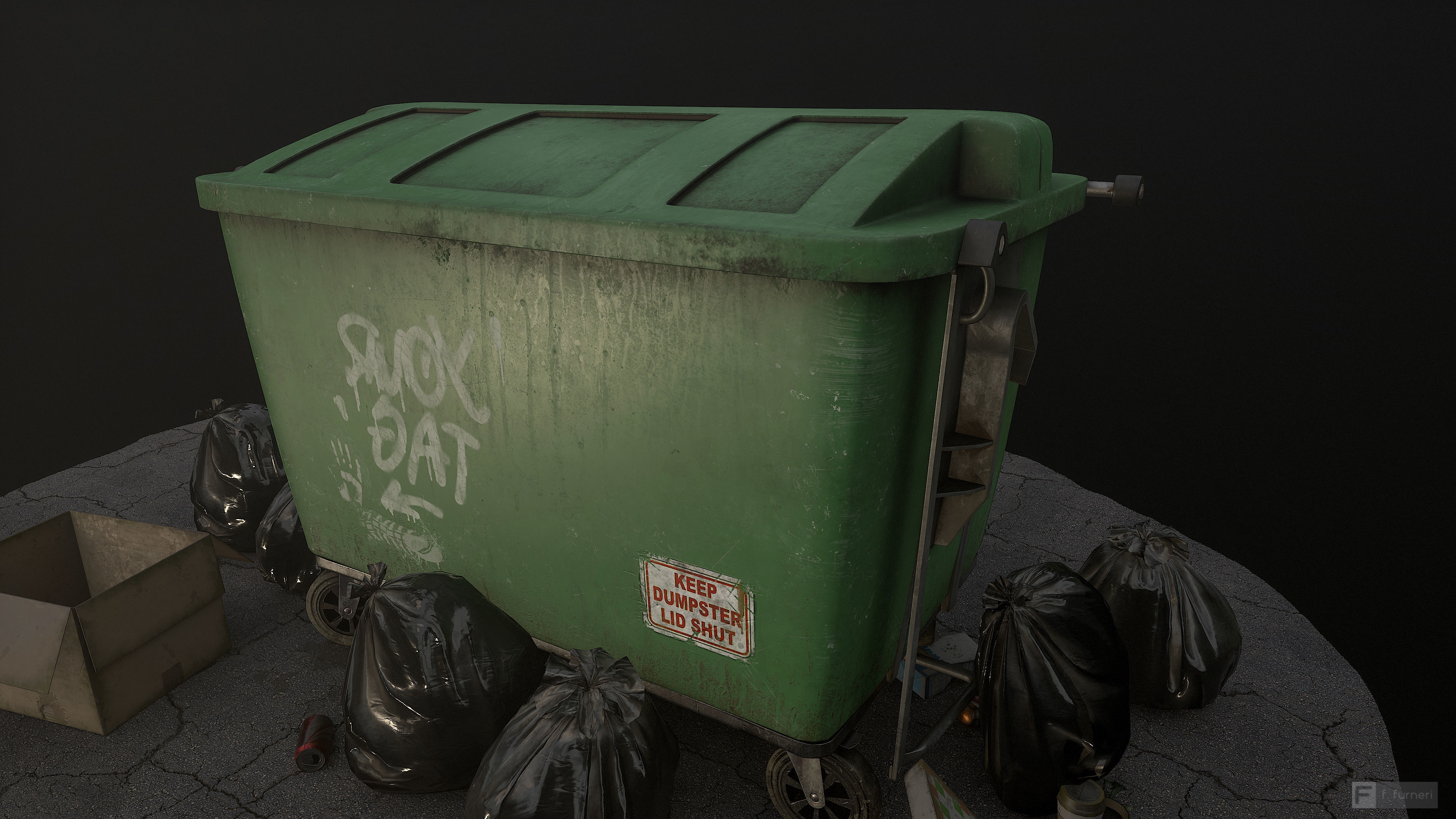 3D model Urban Garbage Dumpster VR / AR / low-poly | CGTrader