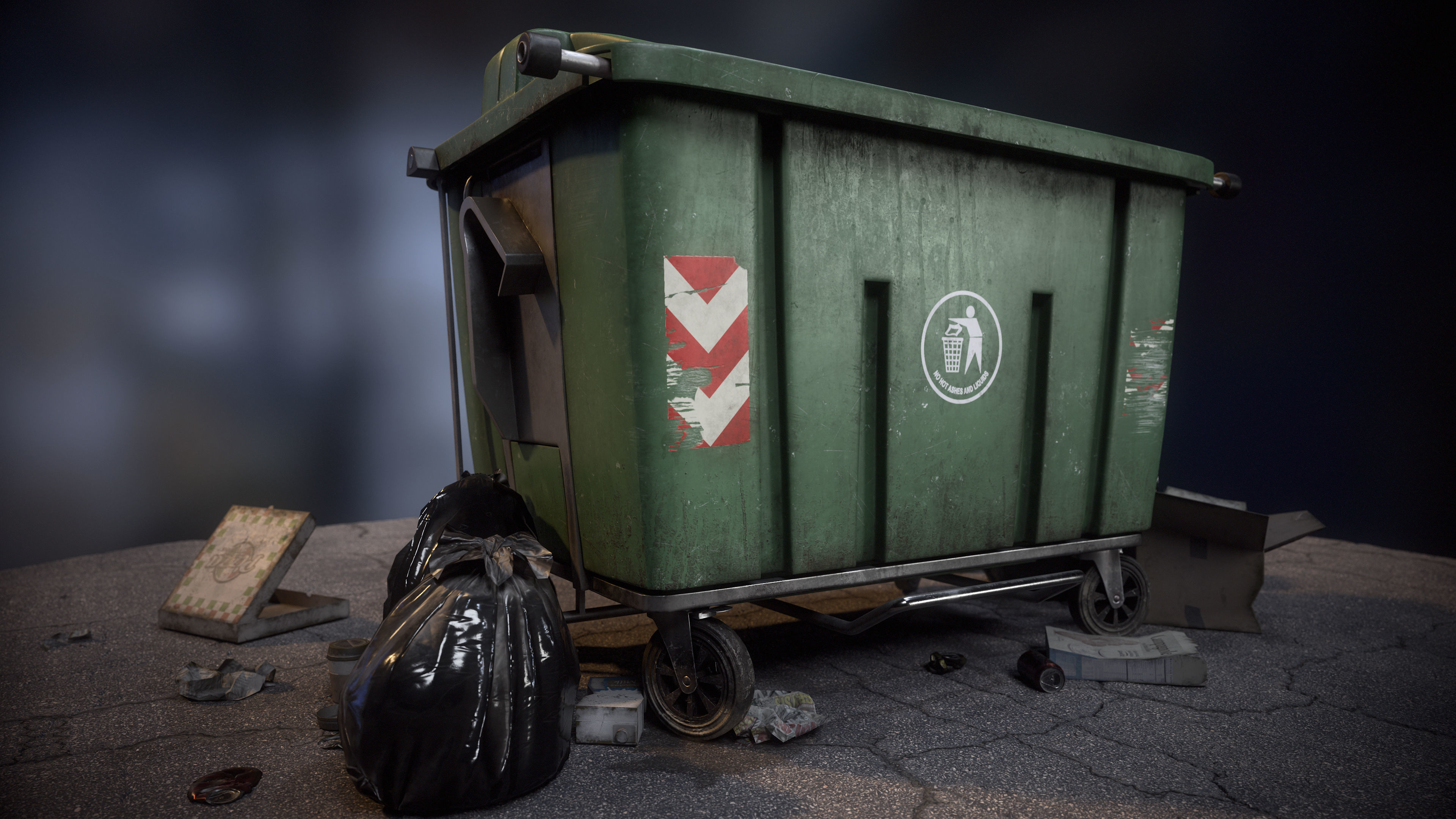 3D model Urban Garbage Dumpster VR / AR / low-poly | CGTrader