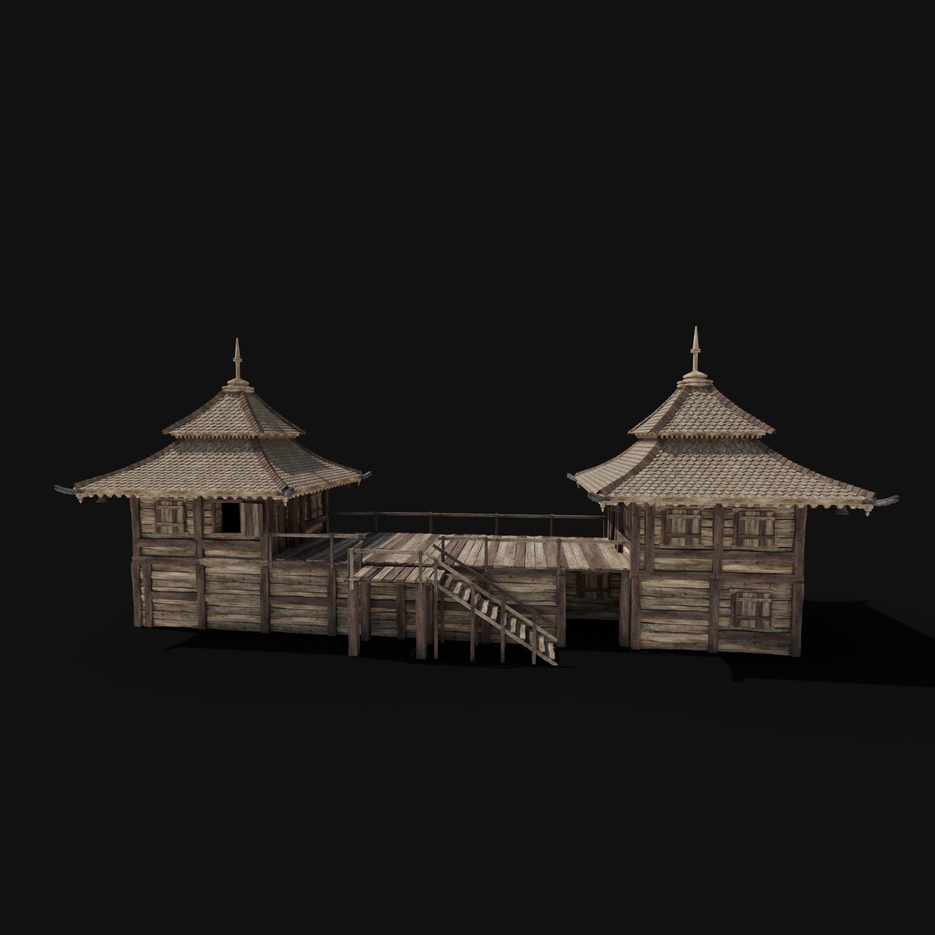 3D model FEUDAL JAPAN CHINESE HOUSE DOJO HUT SAMURAI NINJA COLLECTION ...