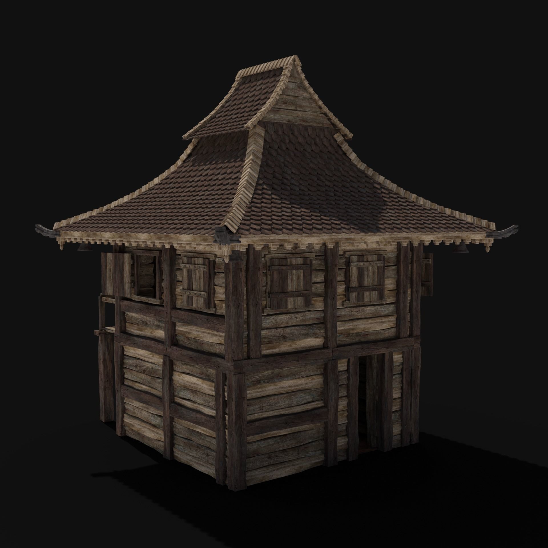3D model FEUDAL JAPAN CHINESE HOUSE DOJO HUT SAMURAI NINJA COLLECTION ...