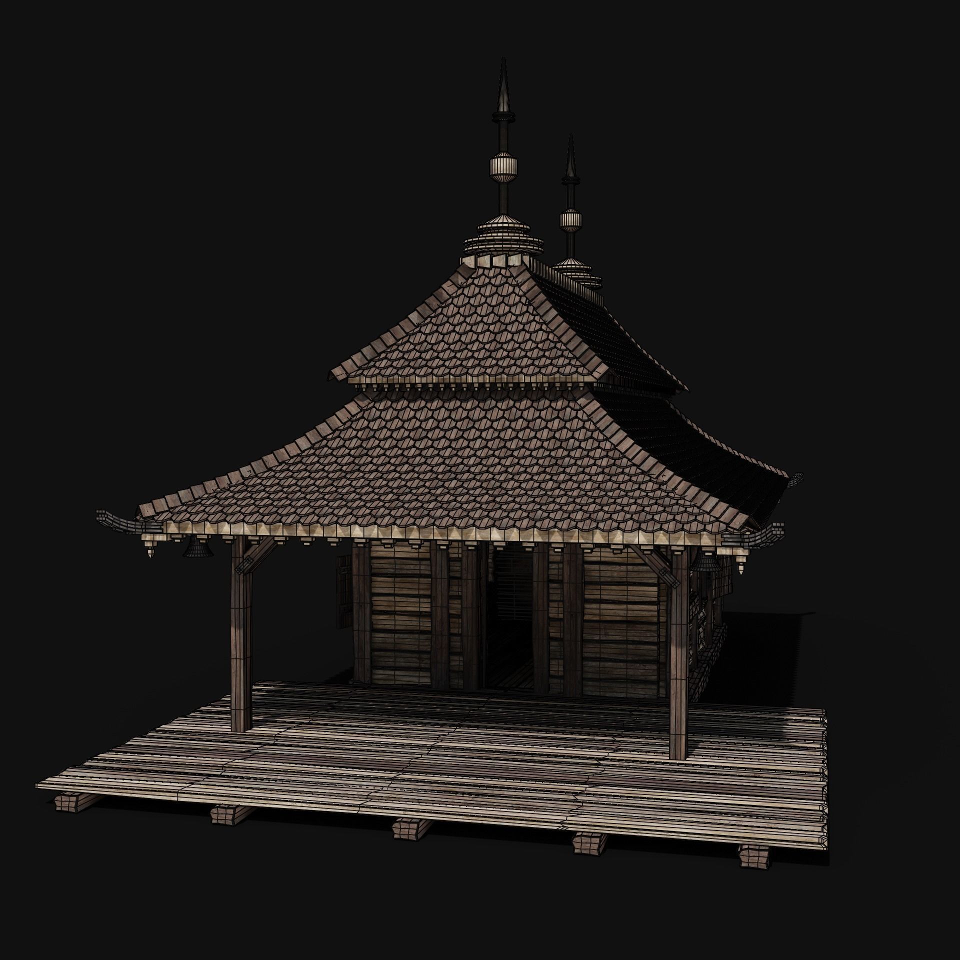 3D model FEUDAL JAPAN CHINESE HOUSE DOJO HUT SAMURAI NINJA COLLECTION ...
