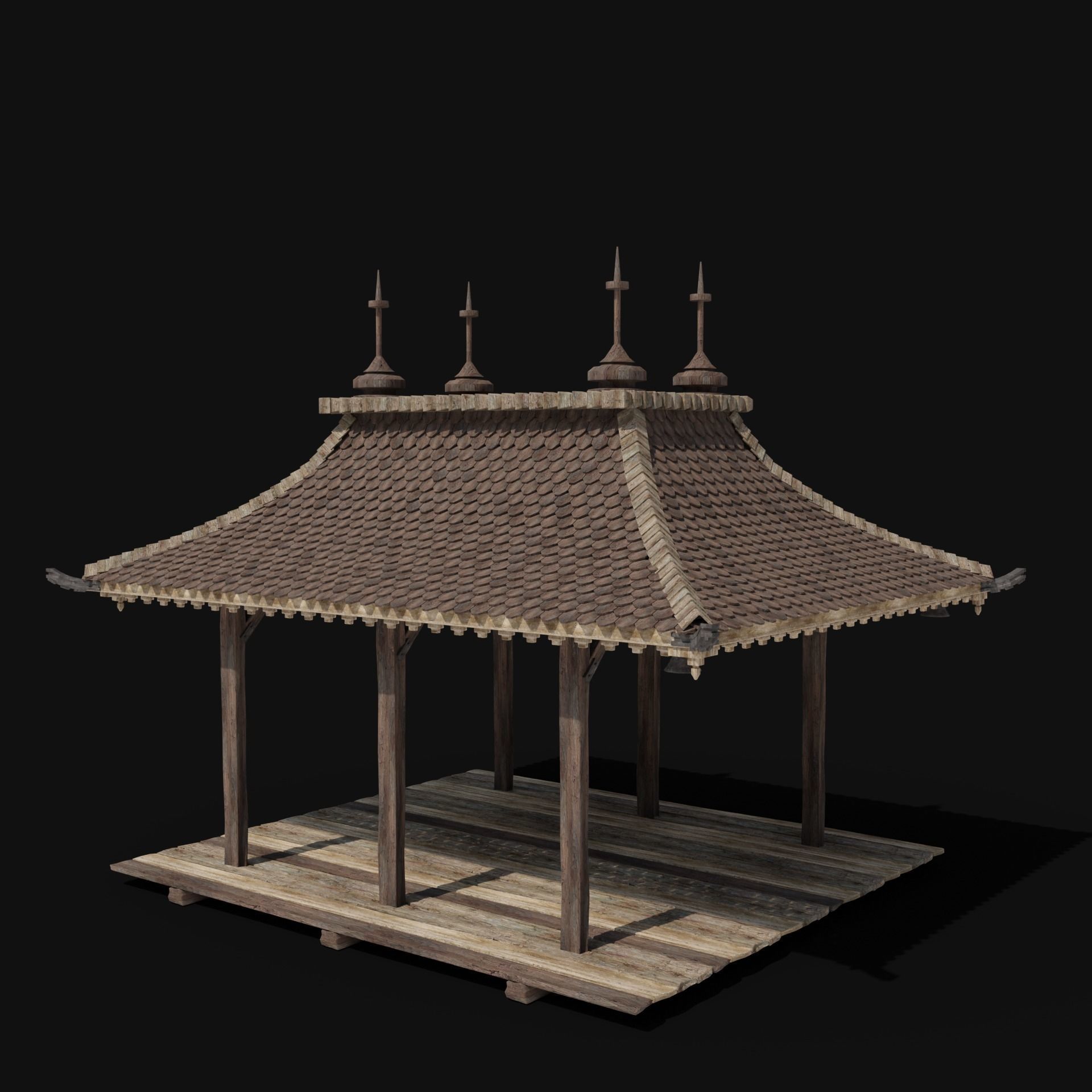 3D model FEUDAL JAPAN CHINESE HOUSE DOJO HUT SAMURAI NINJA COLLECTION ...