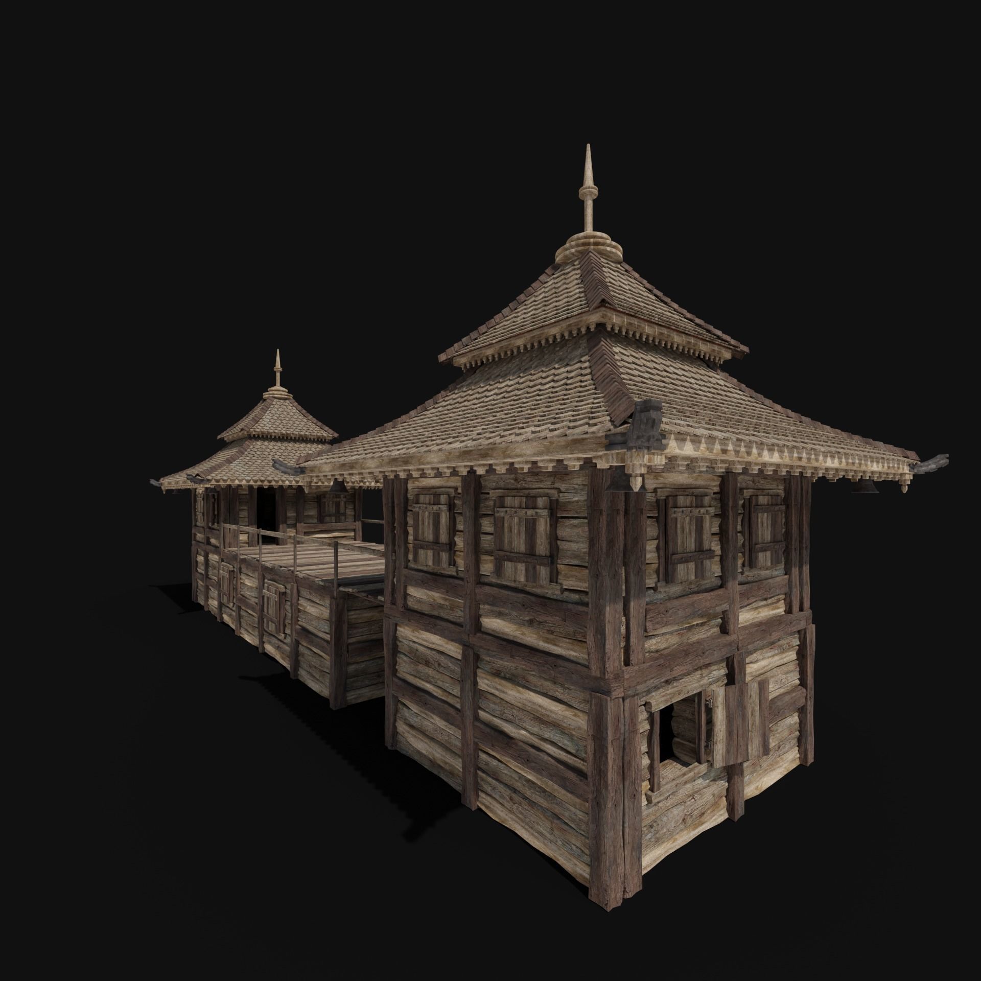 3D model FEUDAL JAPAN CHINESE HOUSE DOJO HUT SAMURAI NINJA COLLECTION ...