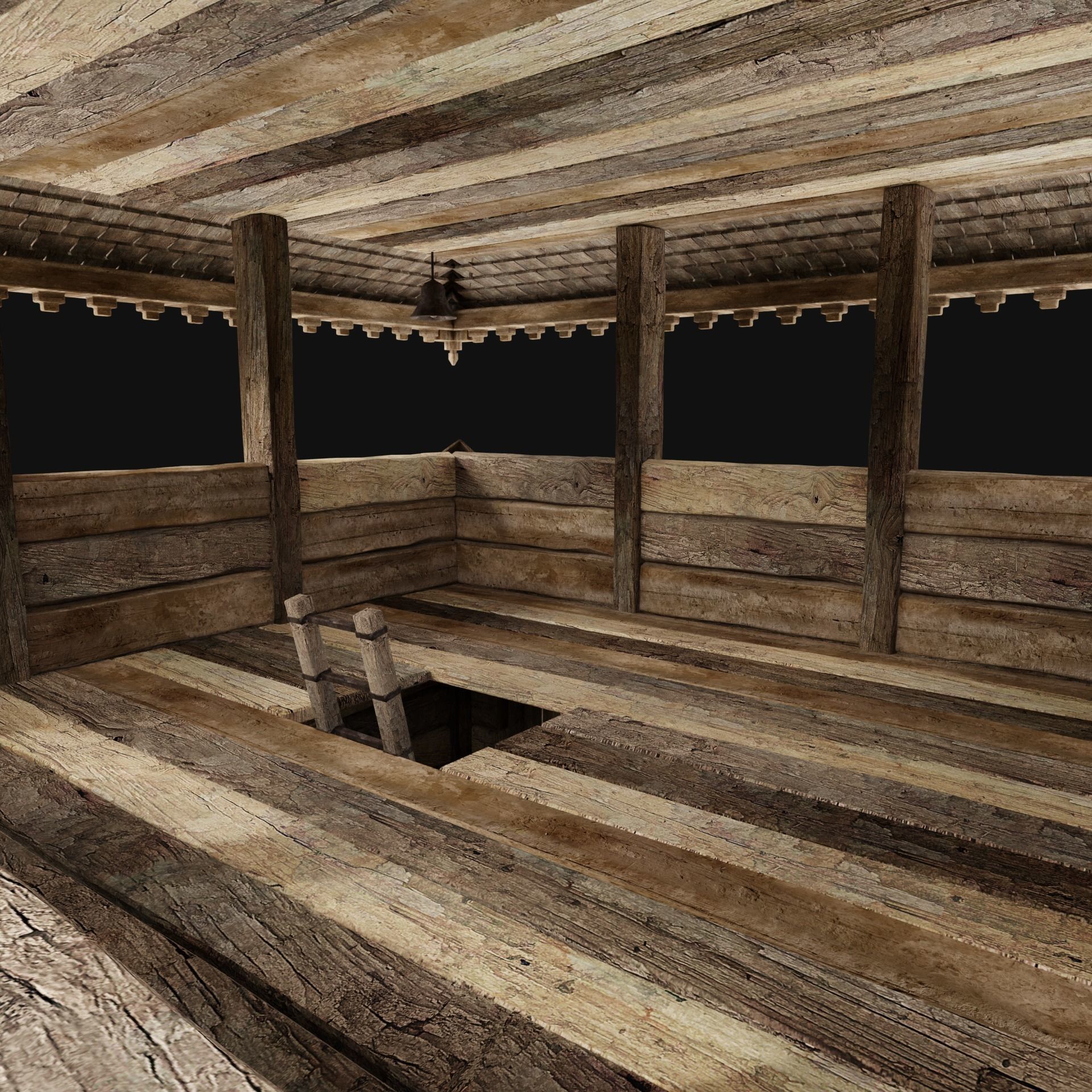 3D model FEUDAL JAPAN CHINESE TOWER DOJO WATCHTOWER SAMURAI NINJA PACK ...