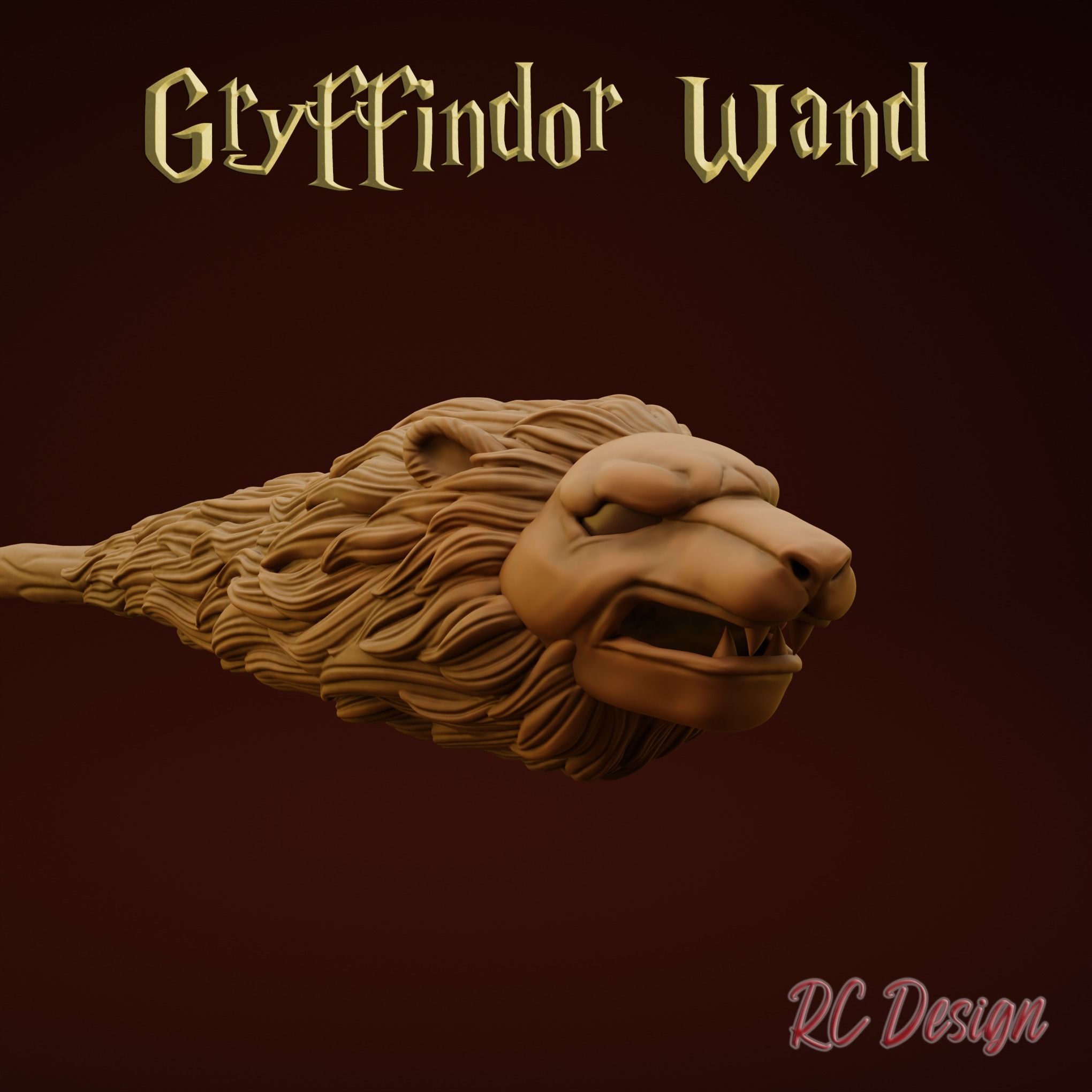 Wand Gryffindor Harry Potter 3D model 3D printable | CGTrader