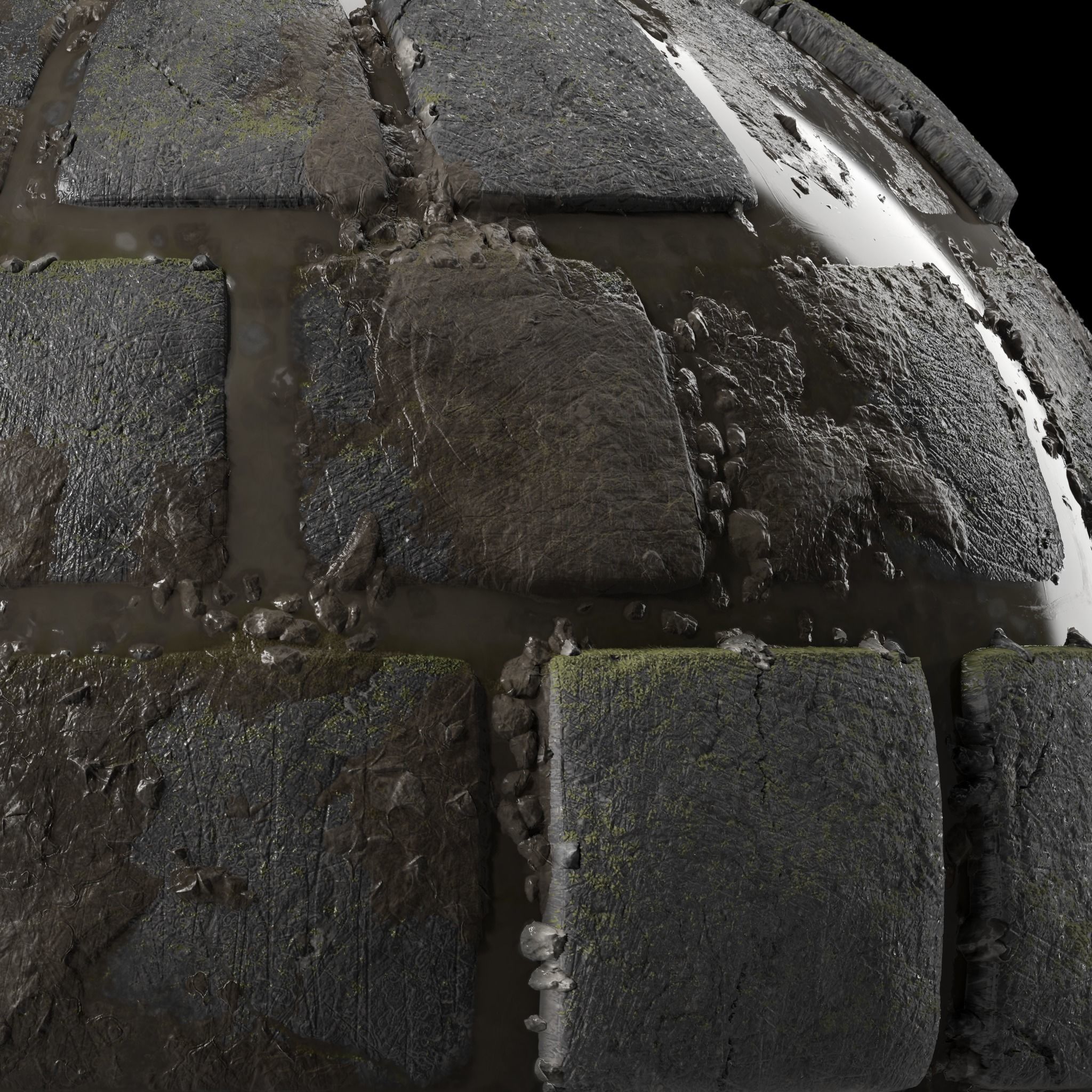 Texture Pavement Materials 27- Slat Stone Paving - Pbr 4k Seamless VR ...