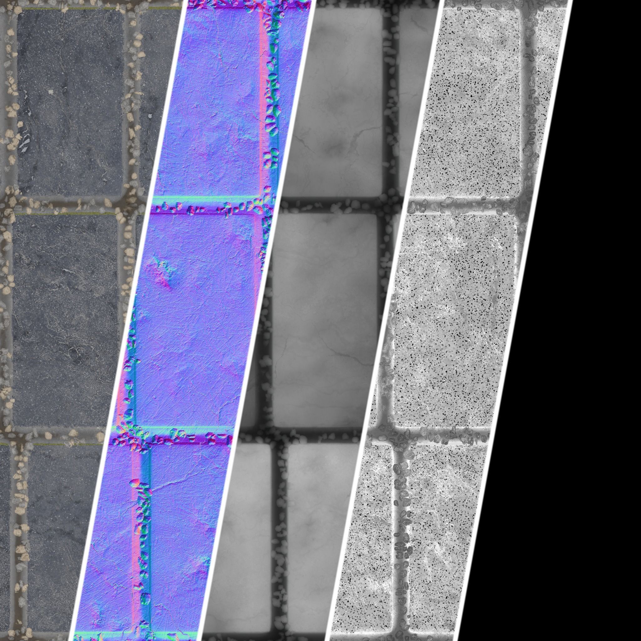 Texture Pavement Materials 28- Slat Stone Paving - Pbr 4k Seamless VR ...