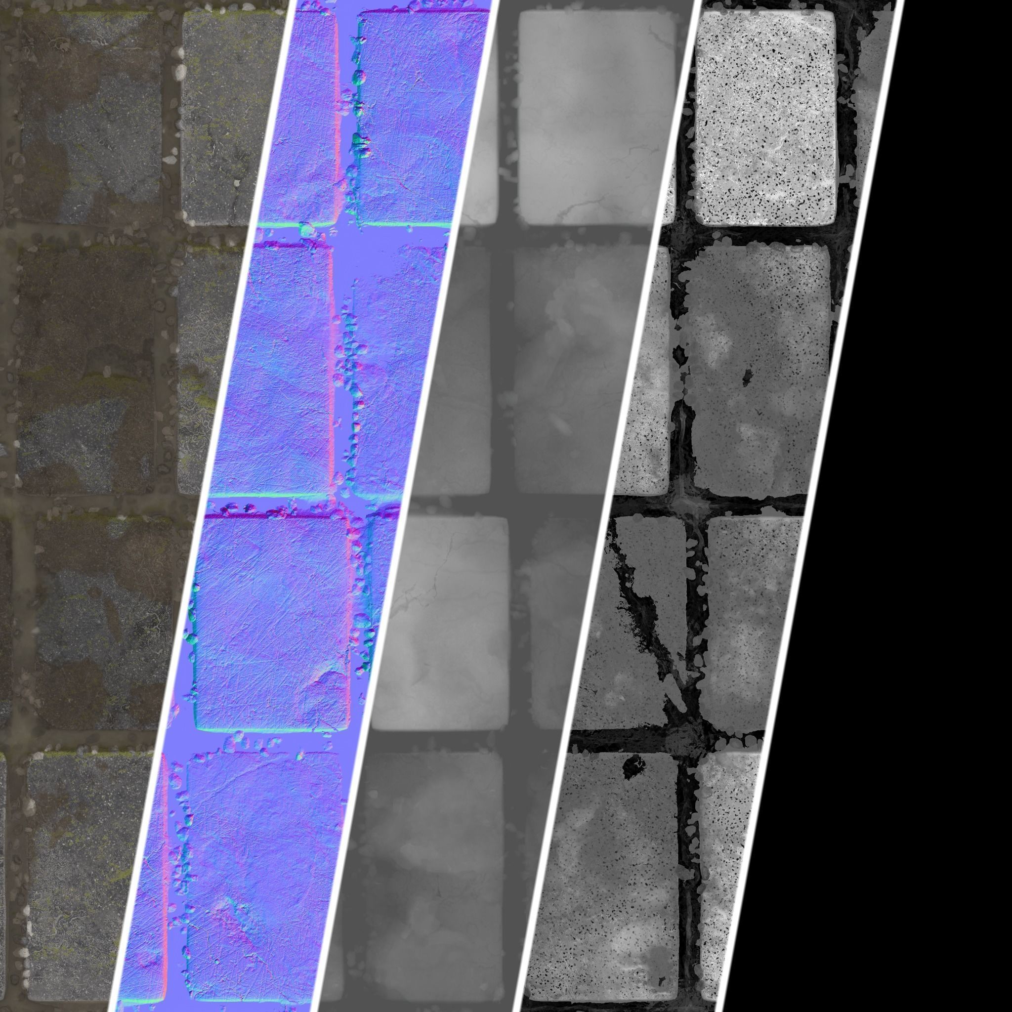 Texture Pavement Materials 28- Slat Stone Paving - Pbr 4k Seamless VR ...