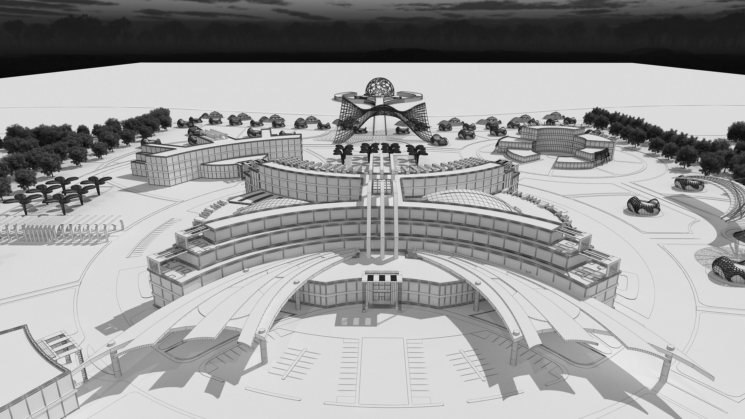 0179 - Tourist Resort Architecture 3D Project - 2D Drawing 3D model ...