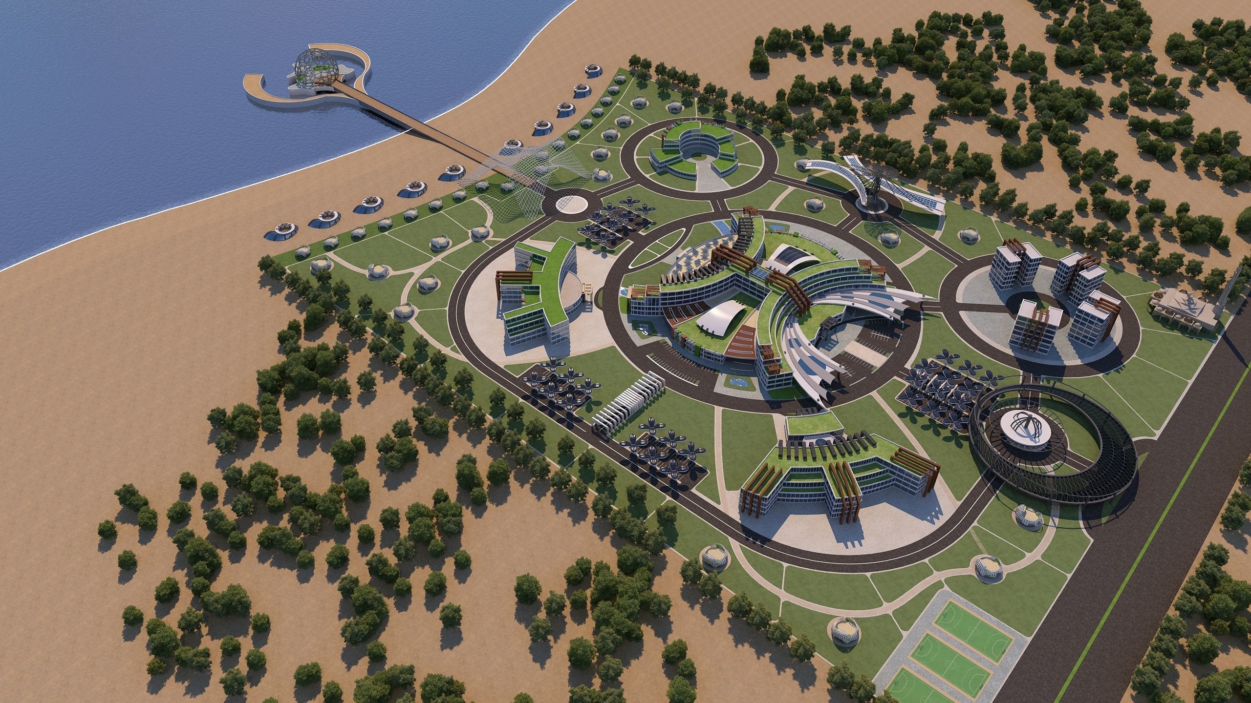 0179 - Tourist Resort Architecture 3D Project - 2D Drawing 3D model ...