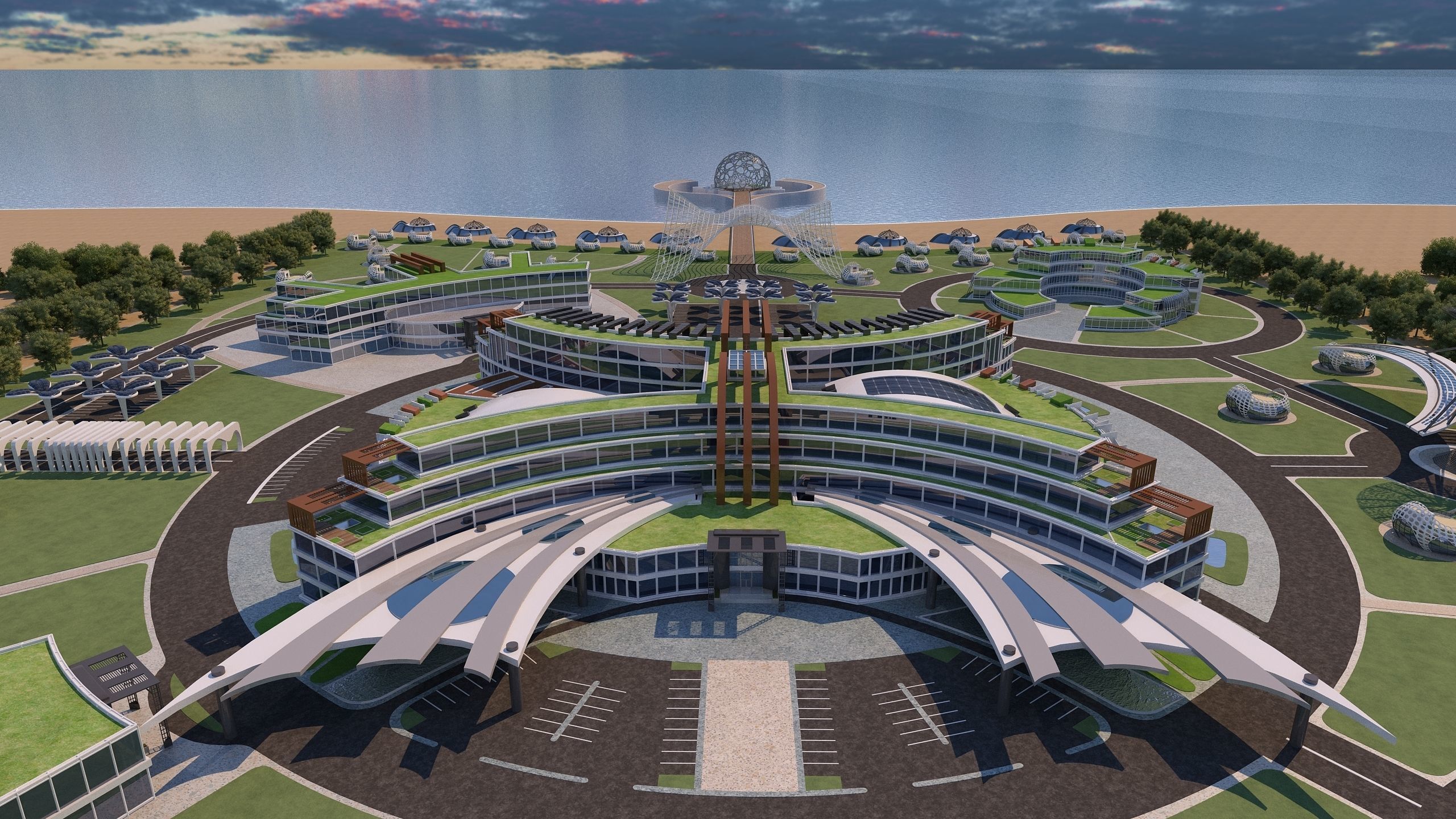 0179 - Tourist Resort Architecture 3D Project - 2D Drawing 3D model ...