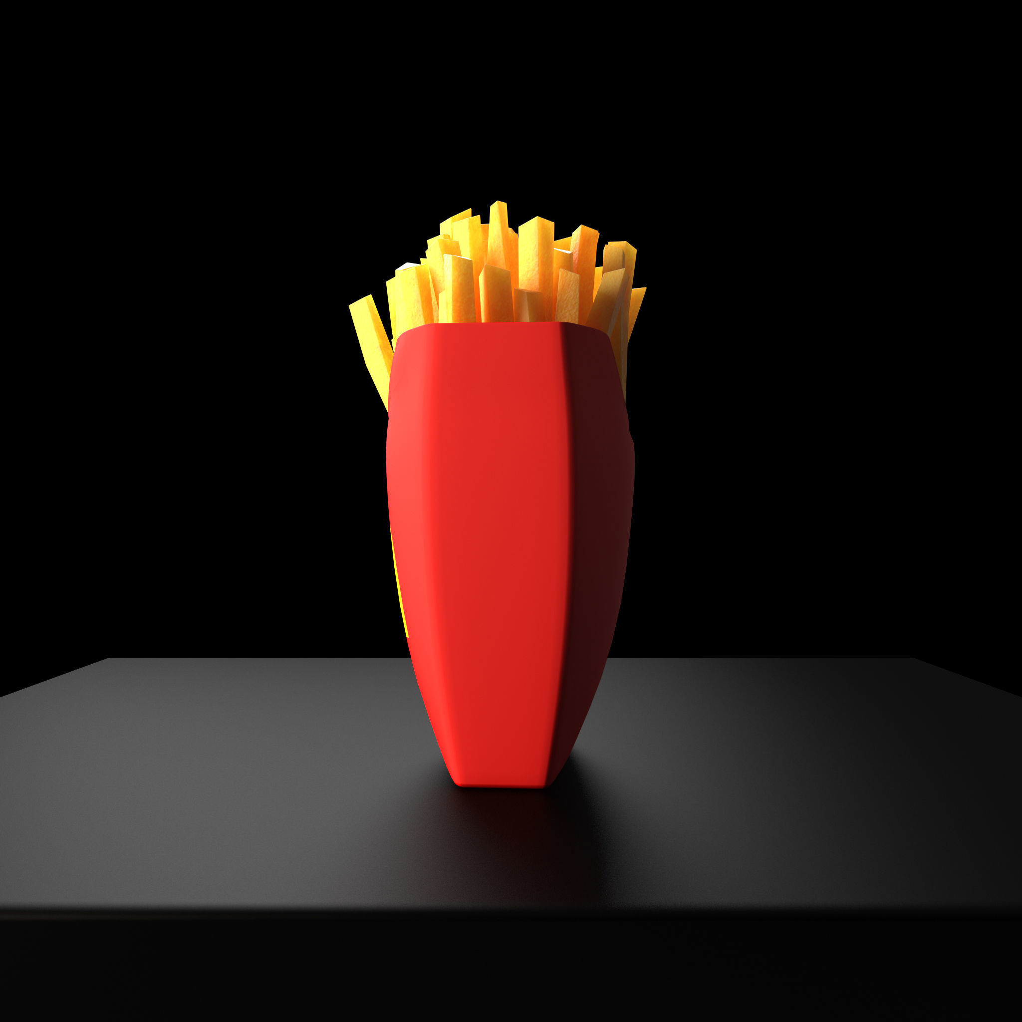 3d Model French Fries Box Vr Ar Low Poly Cgtrader