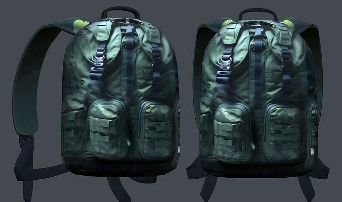 3D model Backpack Camping Generic military human bag storqge baggage VR ...
