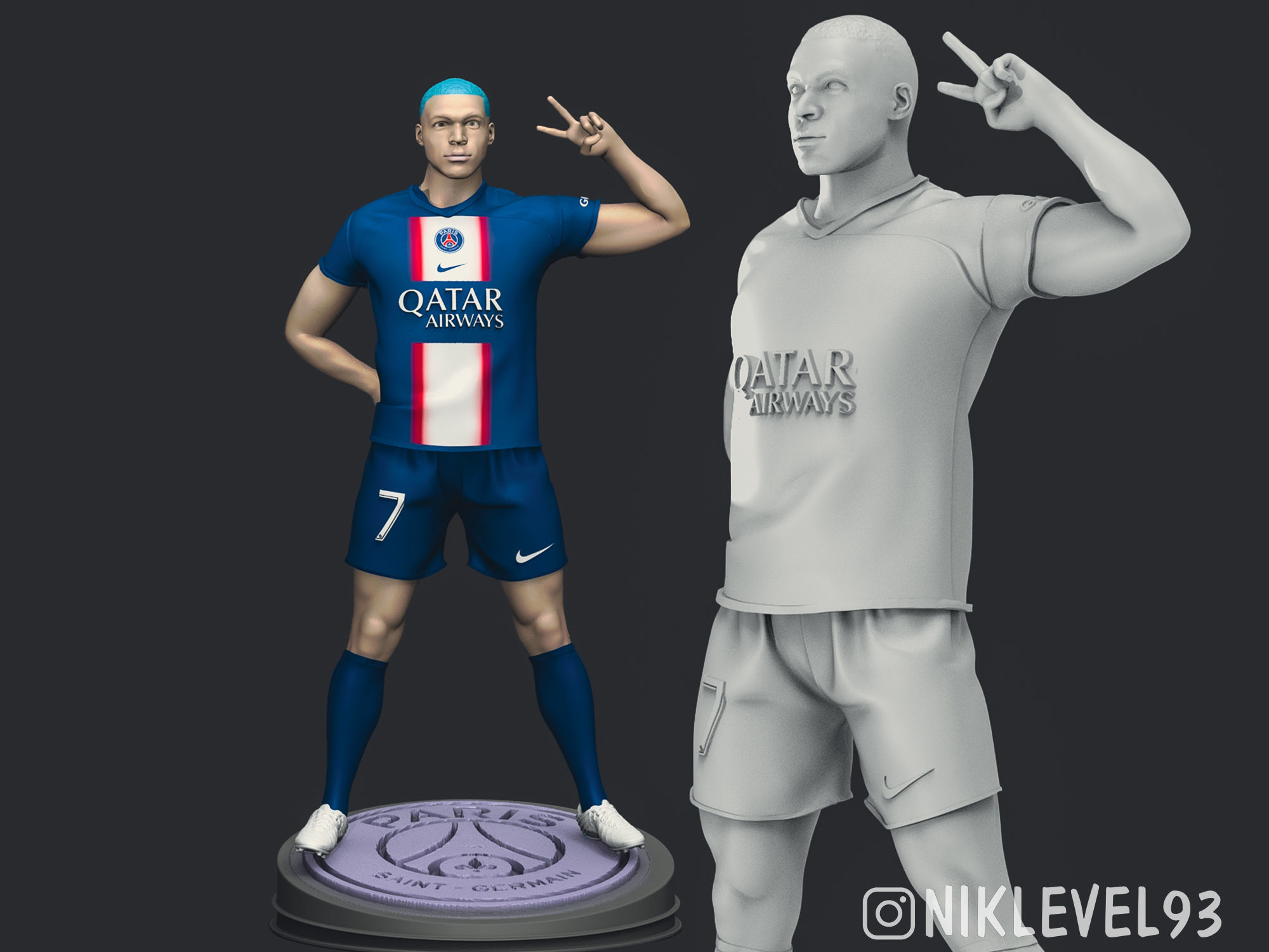 Kylian Mbappe 3D Printable 3 3D model 3D printable | CGTrader