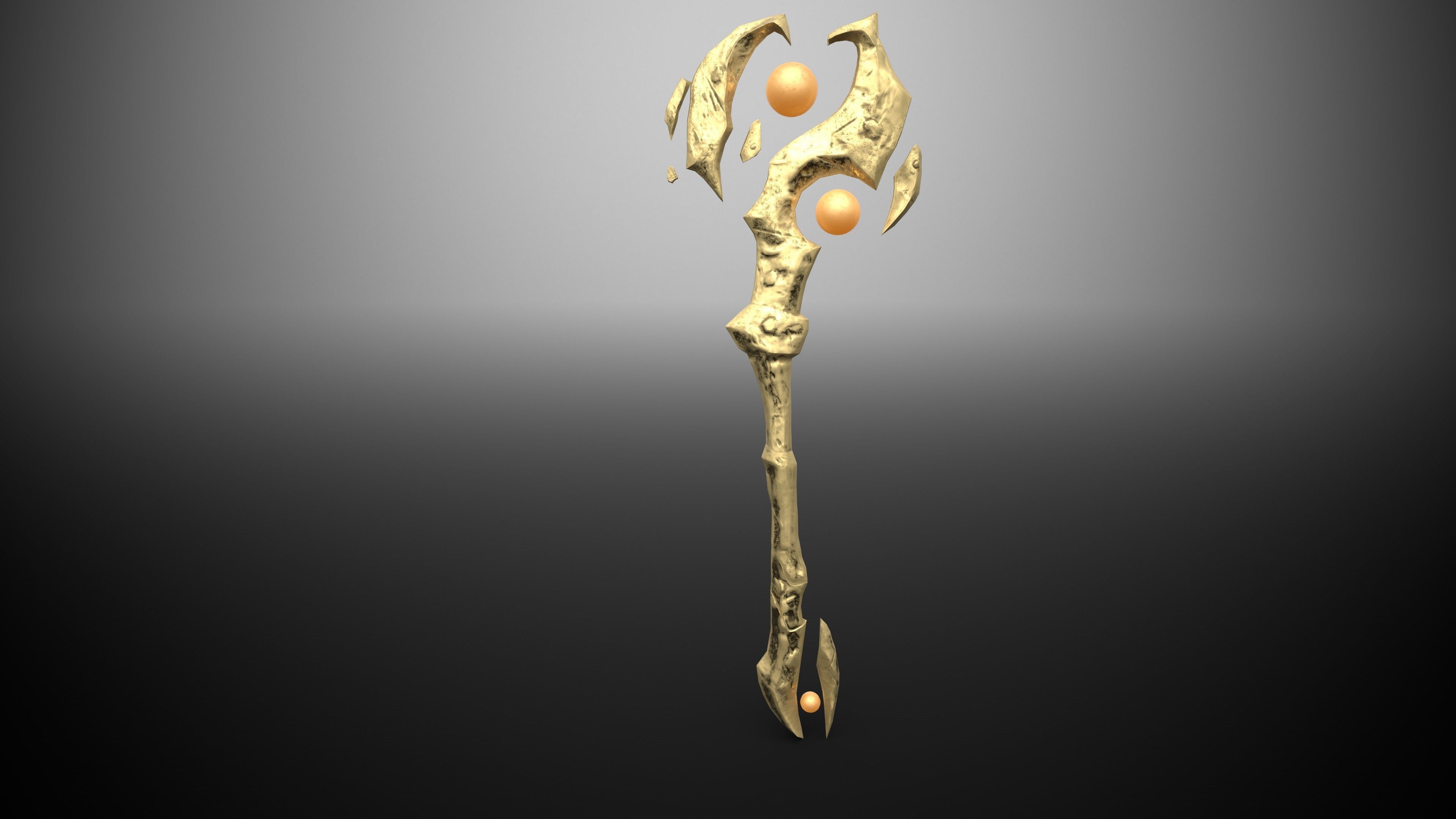 3D model Magic crystal orb staff weapon In 6 color schemes VR / AR ...