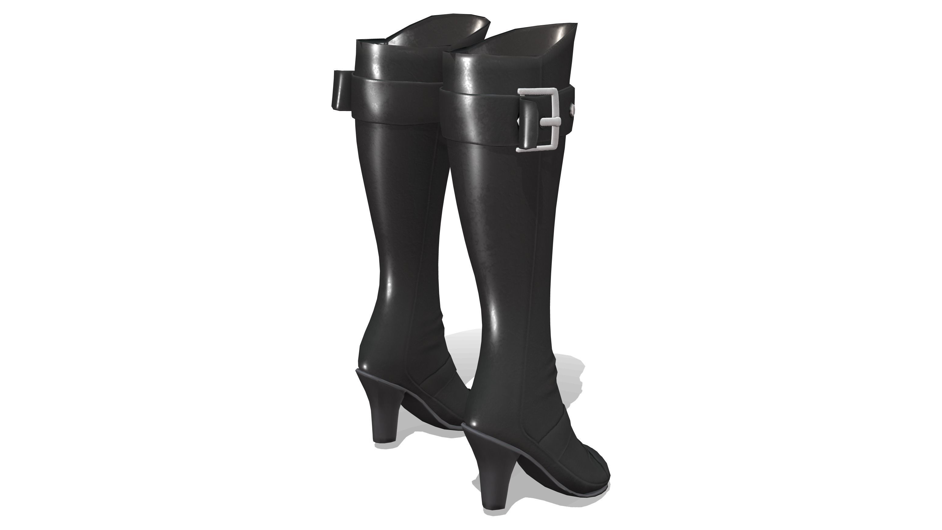 3D model Fantasy Warrior Stylized High Heel Calf Boots VR / AR / low-poly | CGTrader