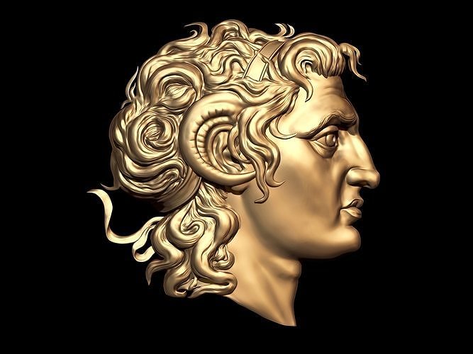 Alexander macedonian face bas relief sc04 3D model 3D printable | CGTrader