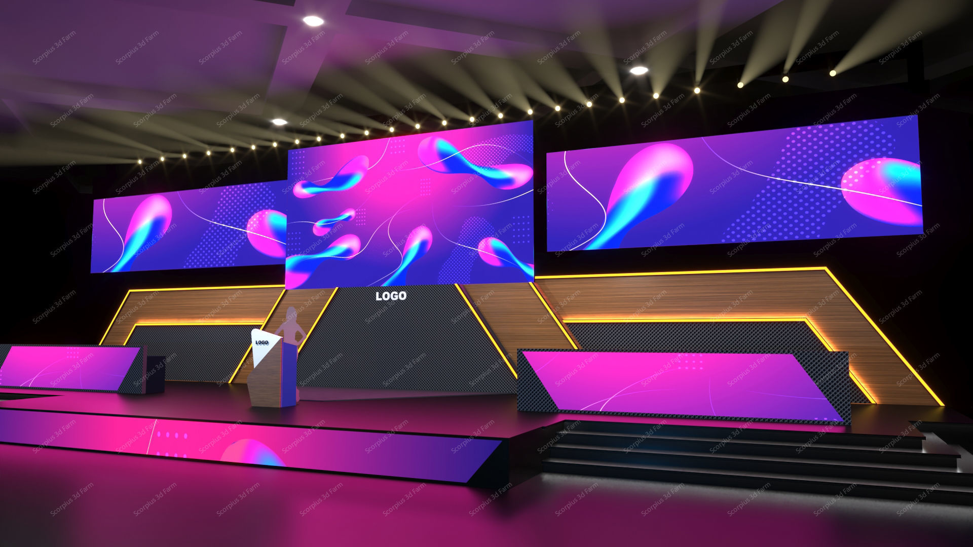 Virtual Stage 3D model | CGTrader