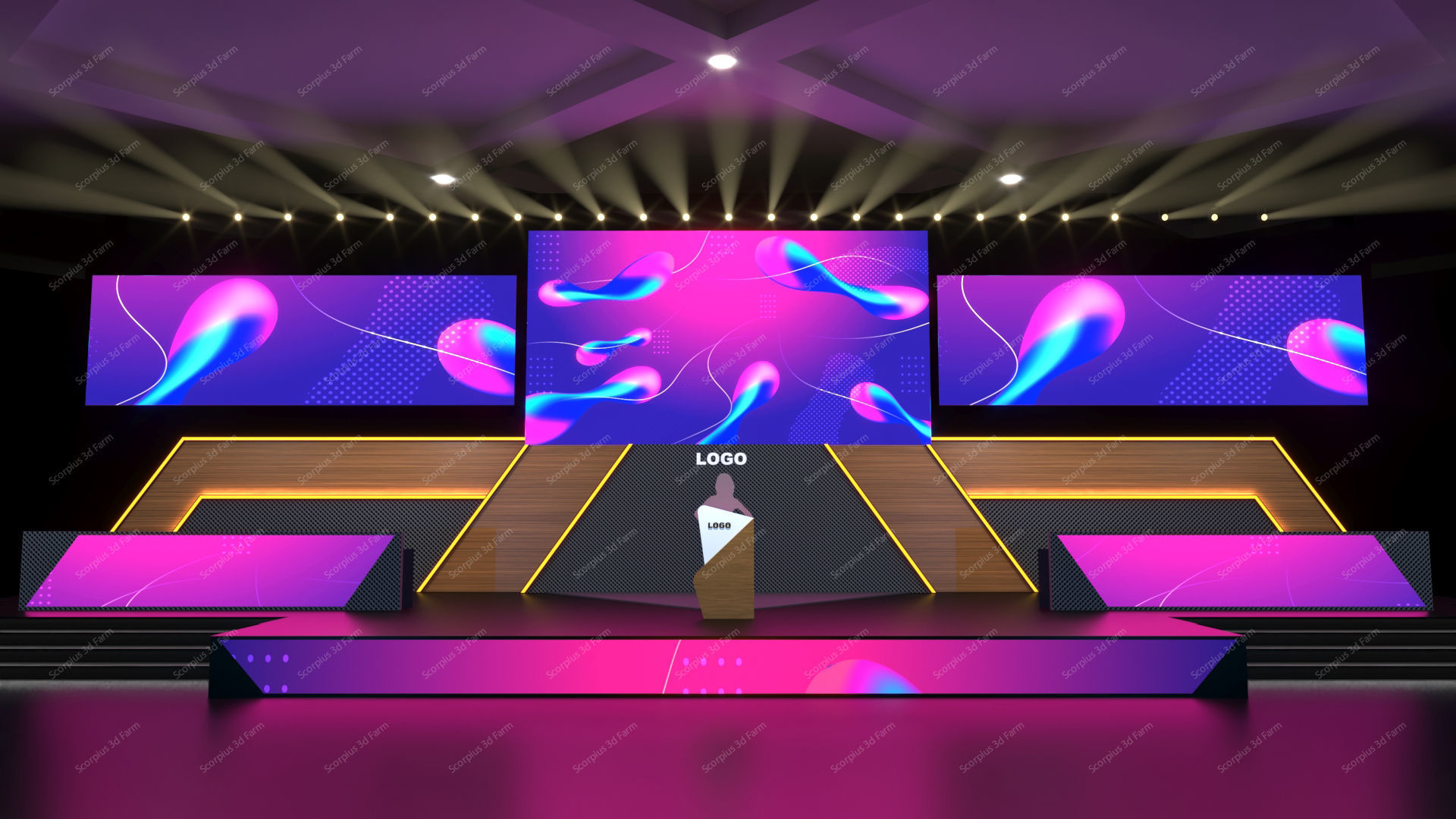 Virtual Stage 3D model | CGTrader