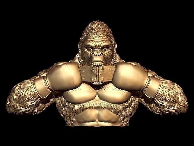 Gorilla bas relief model 3D model 3D printable | CGTrader