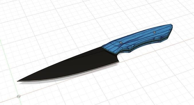 Kitchen knife design for knife maker with PDF sheet 3D model 3D ...
