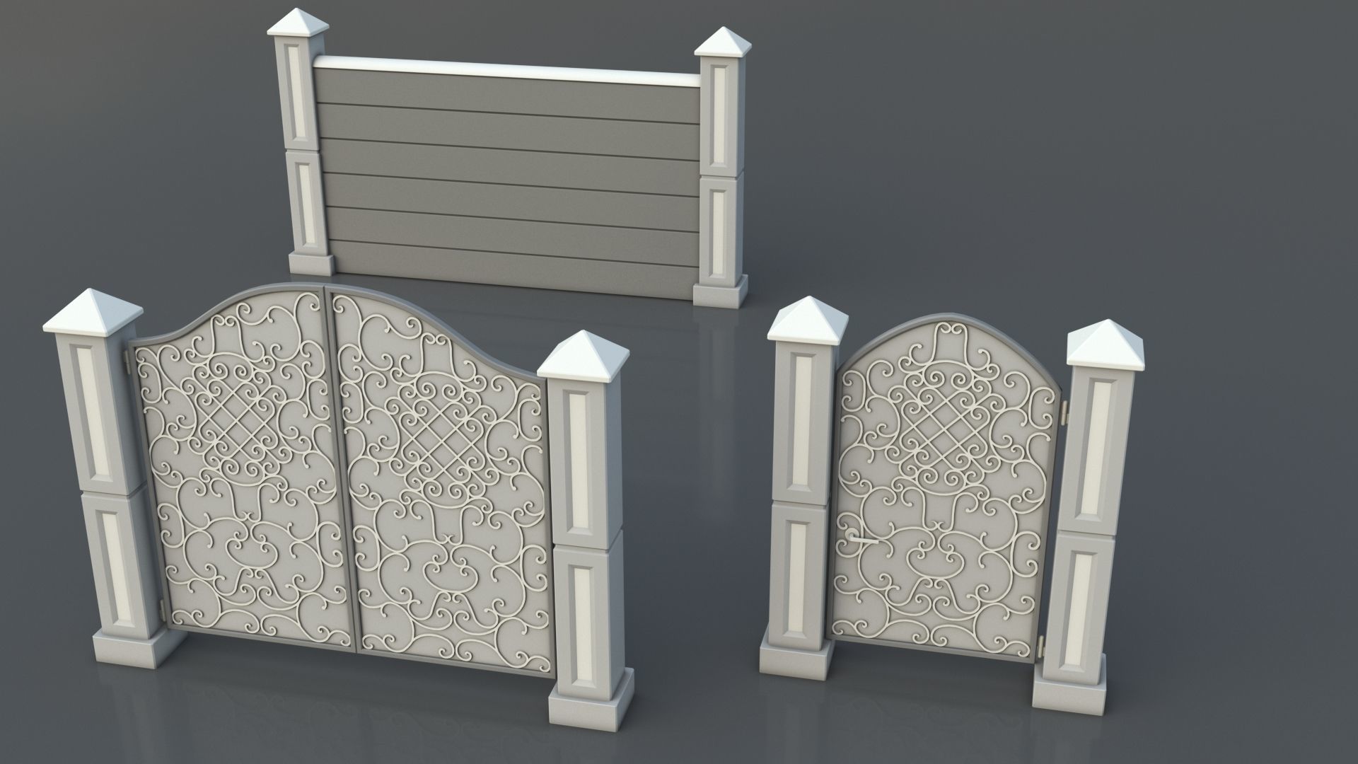 Gates-Fences-Doors Collection - 45 pieces 3D model | CGTrader