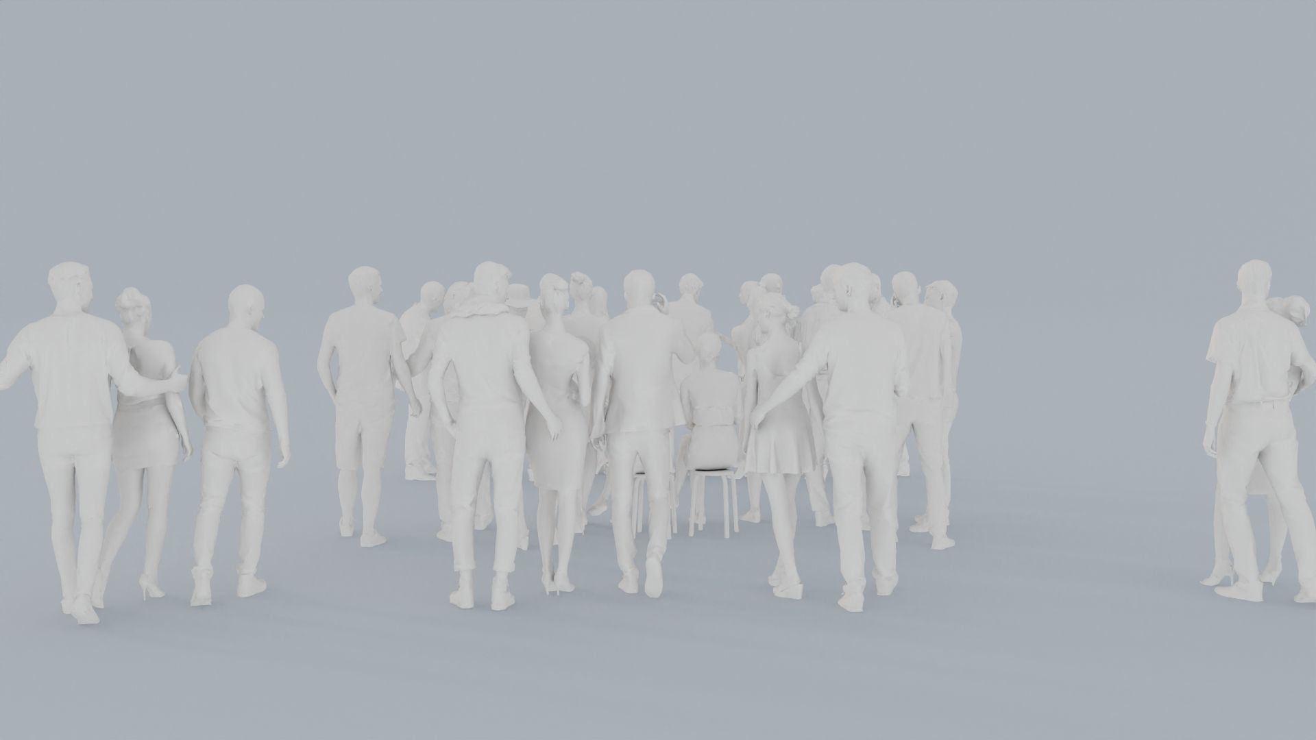 11 LP THIRTIES BUSINESS CASUAL CROWDS MAN SITTING WOMAN 3D model 3D ...
