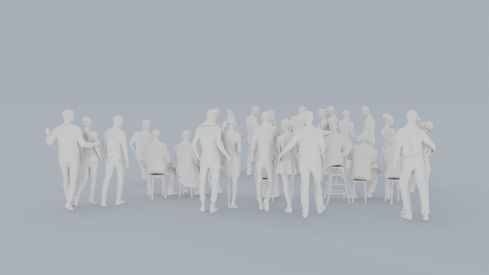 05 LP THIRTIES BUSINESS CAFE CASUAL CROWDS MAN SITTING WOMAN 3D model ...