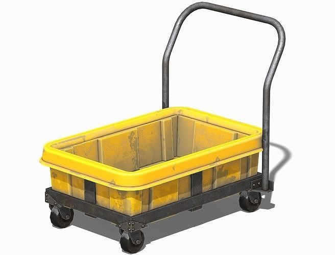 3D model Old Chemical Resistant Spill Trolley - PBR Game Ready VR / AR ...