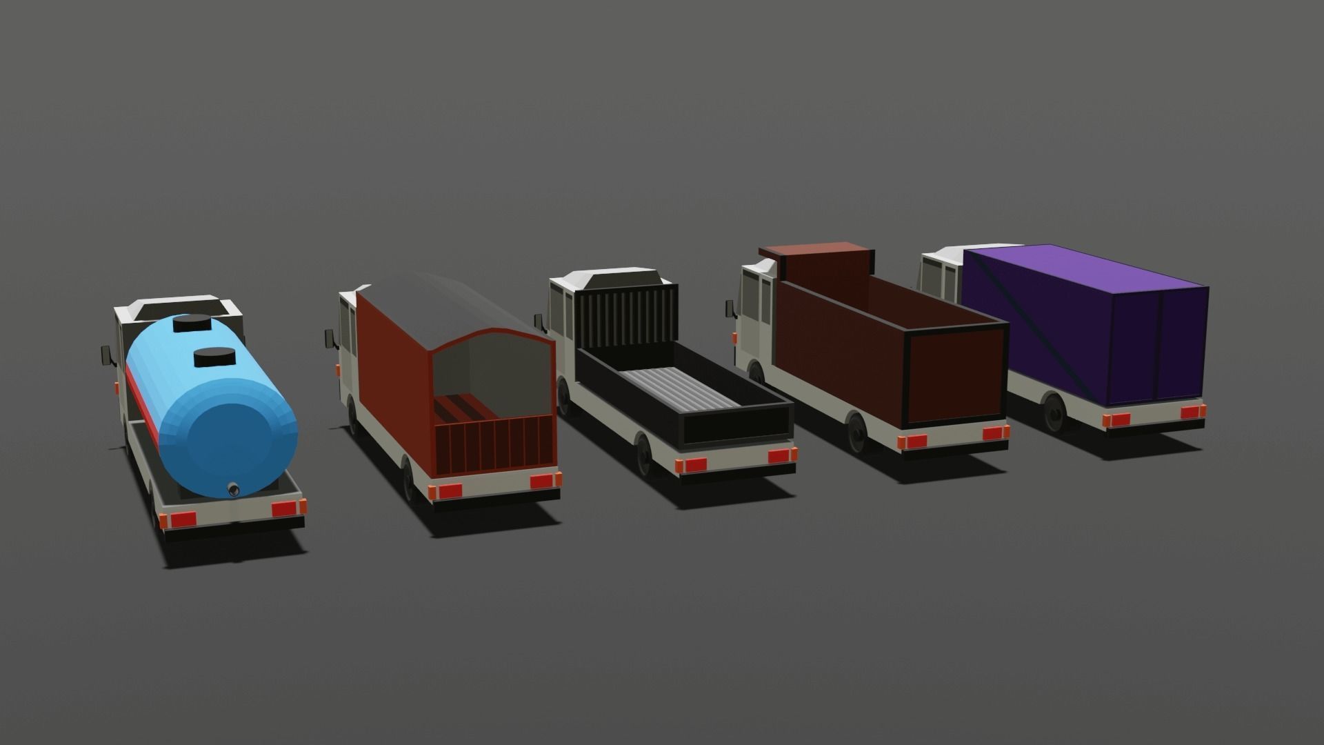 3D model Low-Poly Trucks Pack VR / AR / low-poly | CGTrader