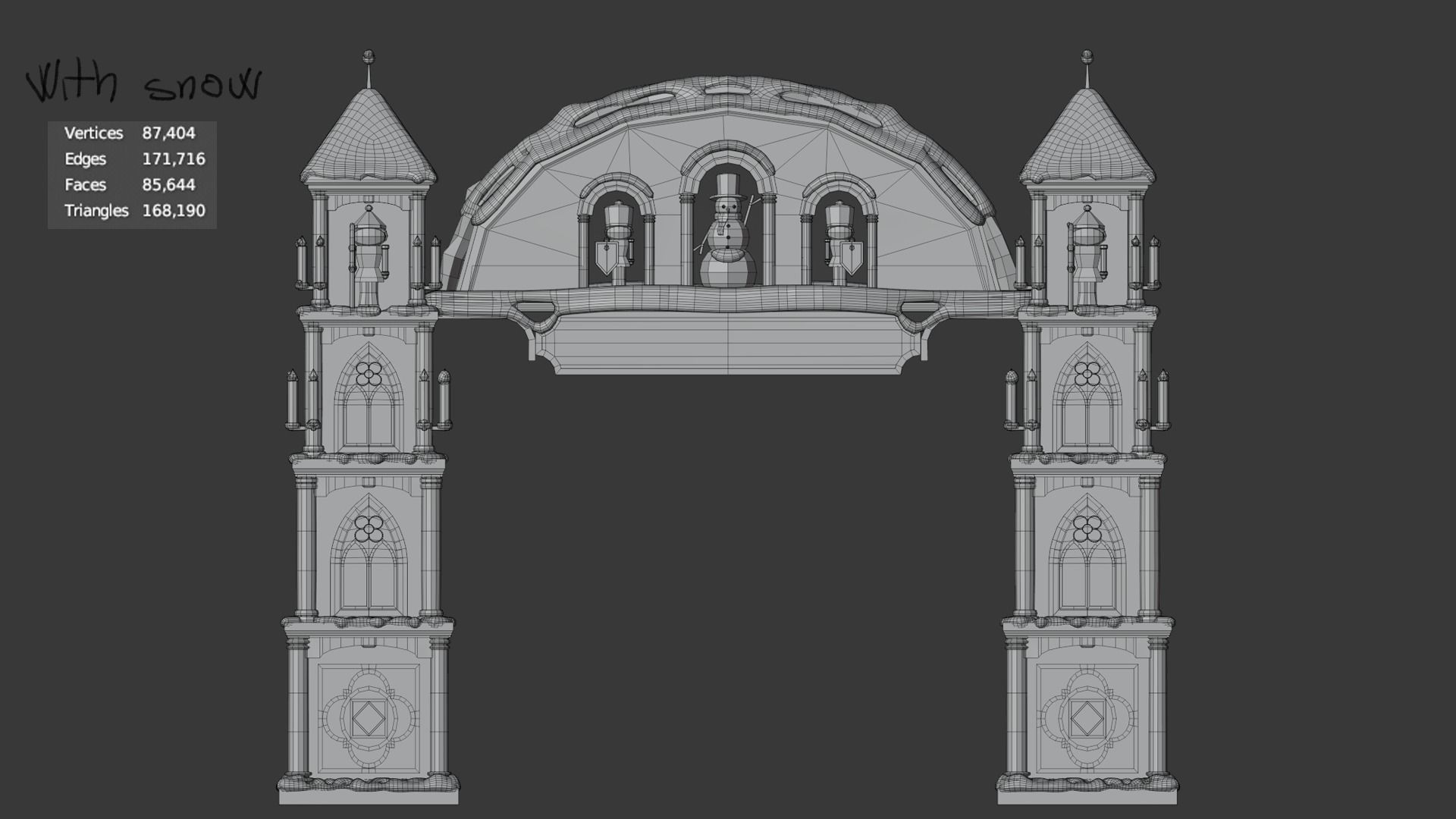 German christmas market gate 3D model | CGTrader