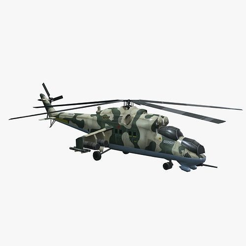 3D model Low Poly Mil Mi-24 VR / AR / low-poly | CGTrader