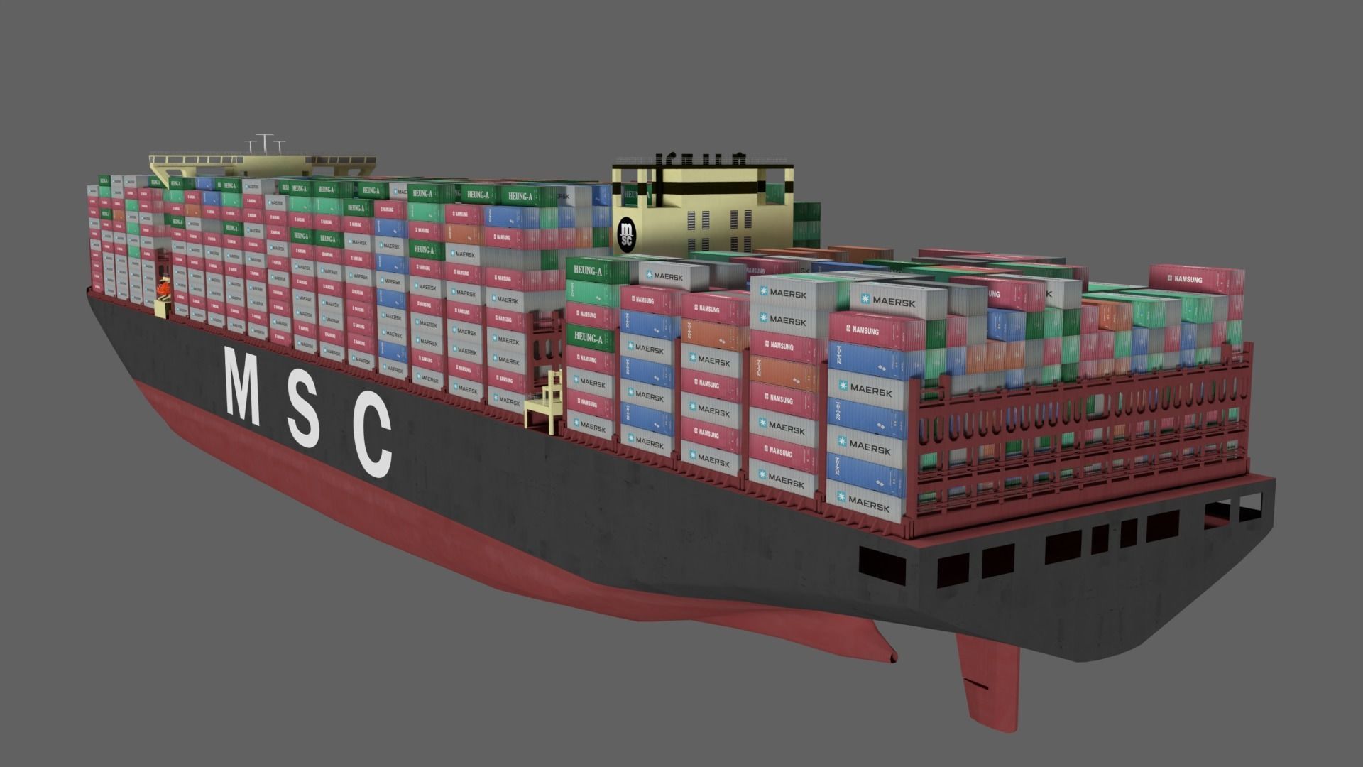 MSC Irina container ship lowpoly 3D model | CGTrader