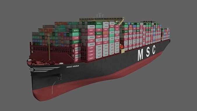 MSC Irina container ship lowpoly 3D model | CGTrader
