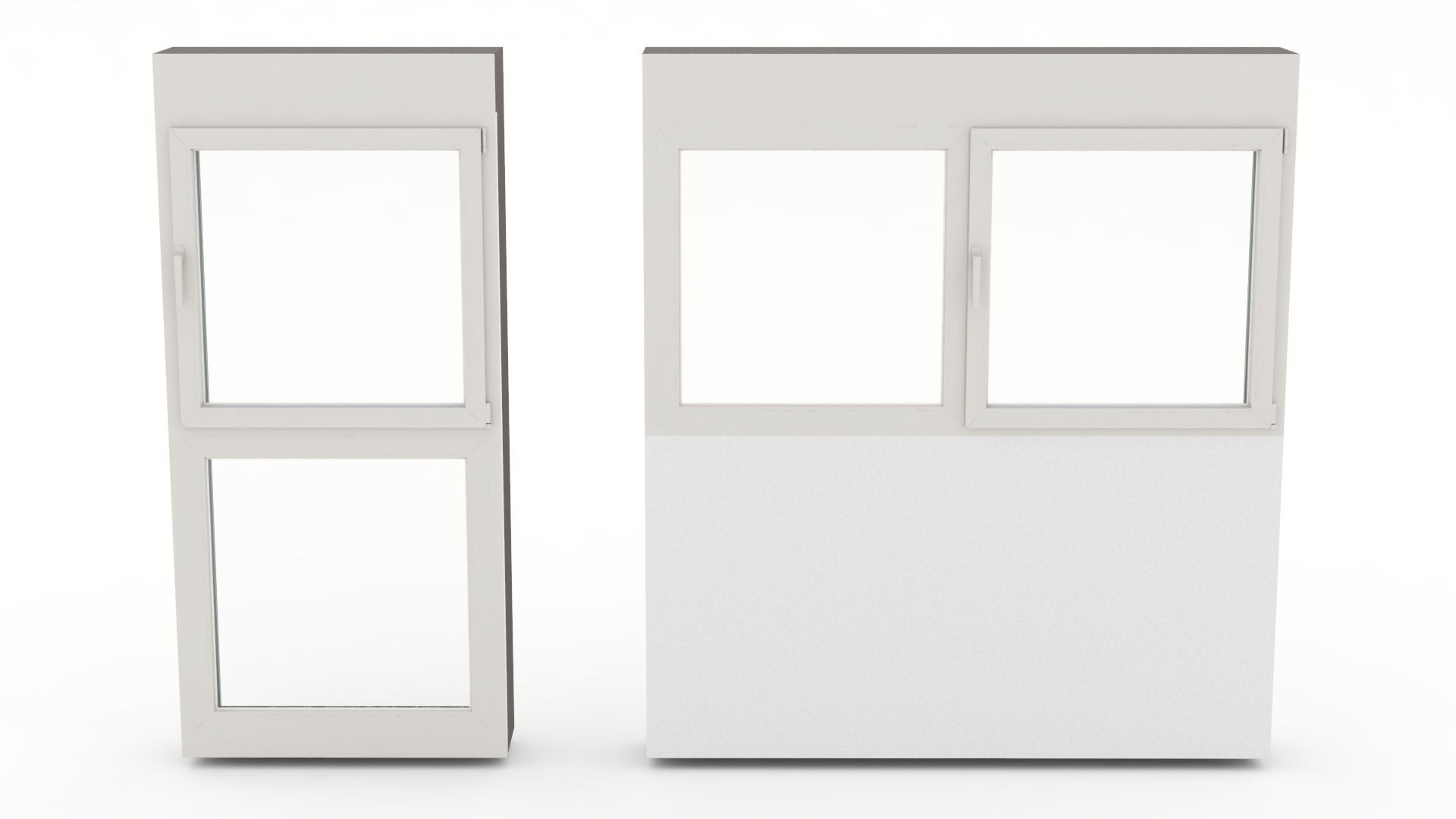 Window - double window - Full wall section 3D model | CGTrader